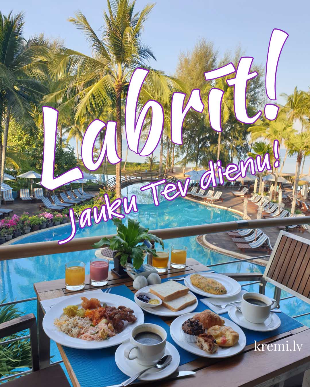 Labrīt novēlējuma kartiņas jaukai dienai – Kremi